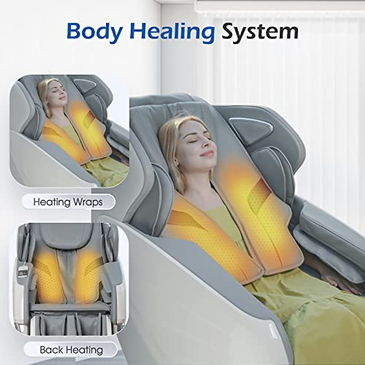BOSSCARE Massage Chair SL Track Massage Chair Recliner, Zero Gravity Full Body Airbag Massage Chair with Body Scan Bluetooth Heat AI Control Foot Roller Handrail Shortcut Key, R8686 Gary
