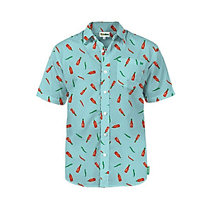 Tipsy Elves Men's Vacation Hot Sauce Summer Hawaiian Shirt Size Small