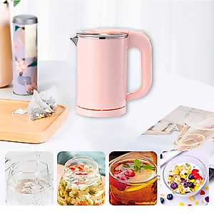 EAMATE 0.5L Portable Travel Electric Kettle Suitable For Traveling Cooking, Boiling (Pink)