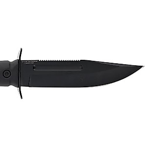 Smith & Wesson M&P Special Ops High Carbon S.S. Full Tang Fixed Blade Survival Knife with Clip Point, Rubberized Handle, Sawback and Pommel for Outdoor and Tactical , Black