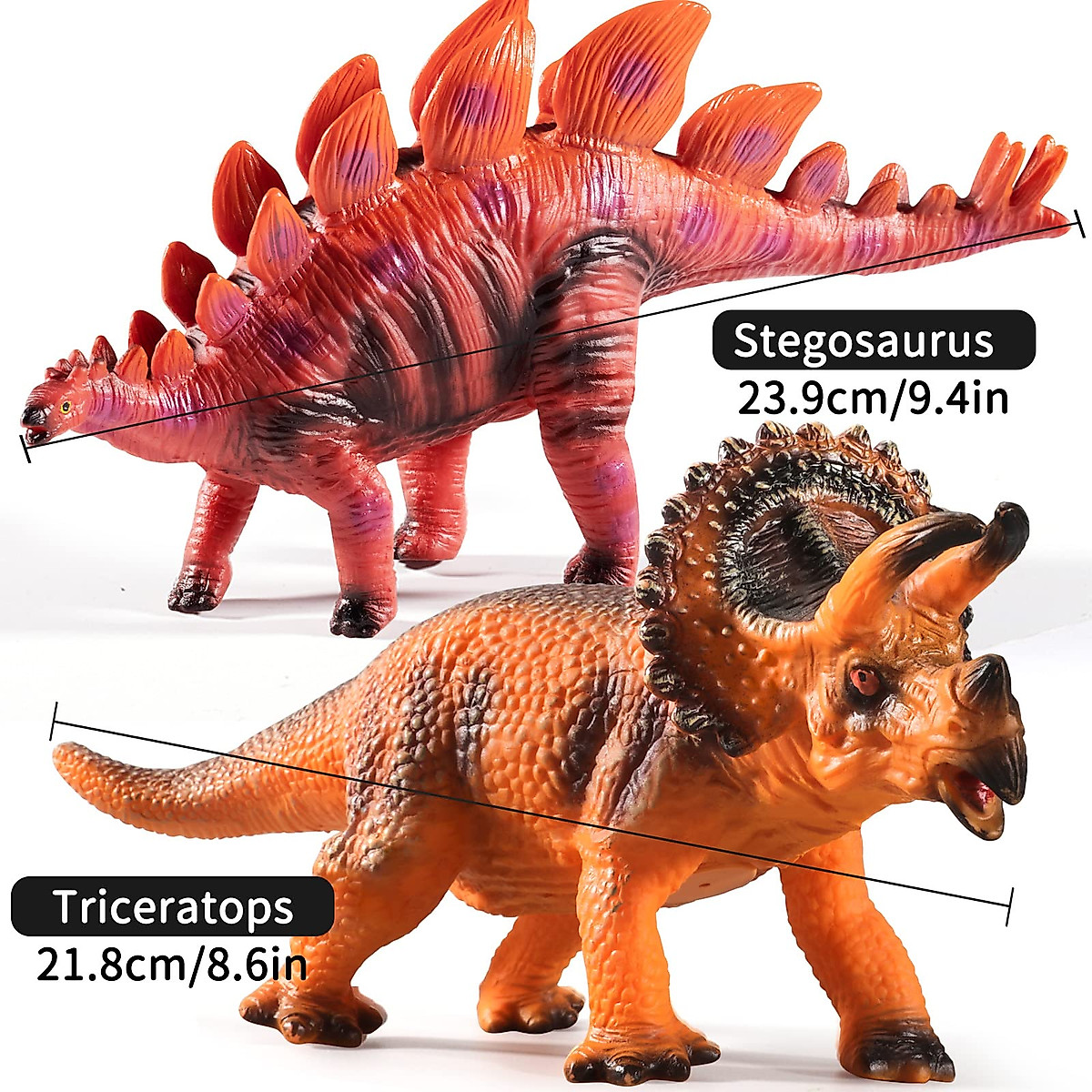 TEMI 7 Piece Jumbo Dinosaur Toys for Kids 3-5, Large Soft Toys for Dinosaur Lovers, Boys, Toddler Ages 5-7 Years, Perfect Party Favors, Birthday Gifts