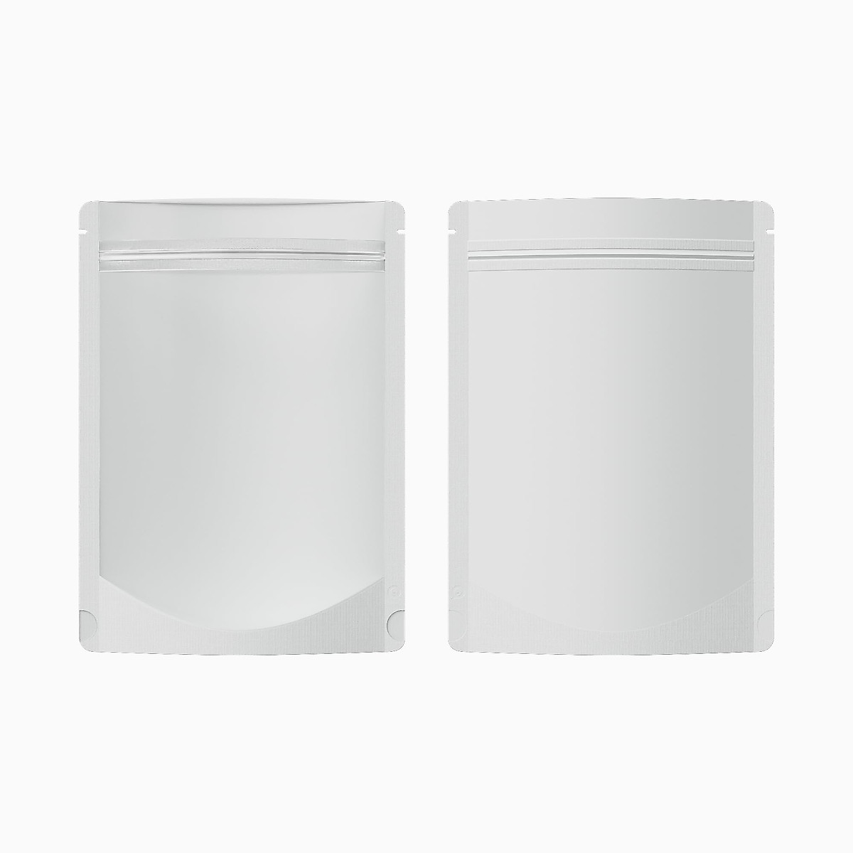 QQ Studio Pack of 100 Translucent Front Matte White Poly Plastic Resealable Bags (3.3oz (5" x 7"), White Stand-Up Pouch)