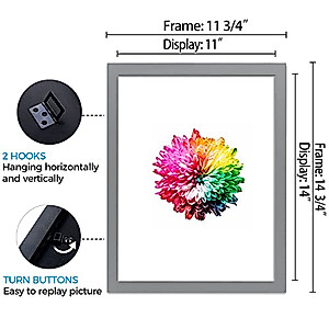 JD Concept Wood 11x14 Grey Picture Frame 5 Pack - Gallery Wall Frame Set - Suitable for Horizontal and Vertical Hanging 11 x 14 Poster Photo