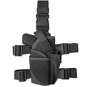 Drop Leg Holster Molle Airsoft Holster Thigh Pistol Gun Holster Tactical Adjustable Right Handed Carlebben (Black)