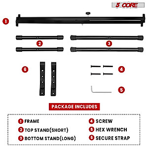 5 CORE Keyboard Stand Single X Style Adjustable Digital Electric Piano Riser Durable & Sturdy Music Synthesizer Holder Stands - 61 76 88 Keys KS1XBLK