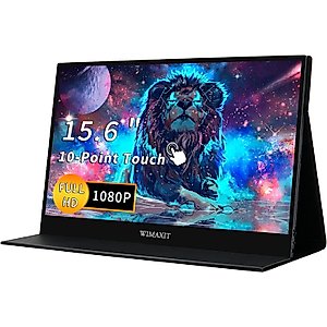 WIMAXIT 15.6inch Portable Touch Screen Monitor USB C HDMI Lapotp Monitor Compatible for Android Phone with Buit-in Soeakers for Gaming,Home Office