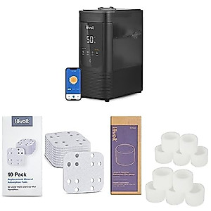 LEVOIT 6L Smart Warm and Cool Mist Humidifiers + 10-Pack Mineral Absorption Pads + 10-Pack Top Fill Humidifier Replacement Filters