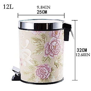 zongshengshop Indoor Trash can 2.64Gallon Trash Can Kitchen Foot Pedal Trash Cans with Lid European-Style Living Room Bathroom Bedroom Waste Bin Large Wastebasket Trash Can