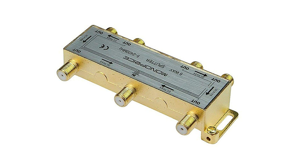 Monoprice 6-Way Coax Cable Splitter for Optimal Signal