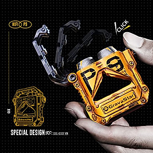 Gravastar Sirius Pro Wireless Earbuds, Bluetooth TWS Earbuds with 16 Hours Playtime, Deep Bass 3D Stereo, Headphones for iPhone/Android(War Damaged Yellow)