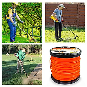 String Trimmer Line, Commercial Grade Orange Pentagon Weed Eater String, Premium Nylon Universal 0.105" Diameter x 328'