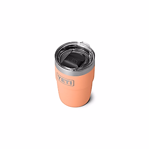YETI Rambler 8 oz Stackable Cup, Stainless Steel, Vacuum Insulated Espresso Cup with MagSlider Lid, Lowcountry Peach