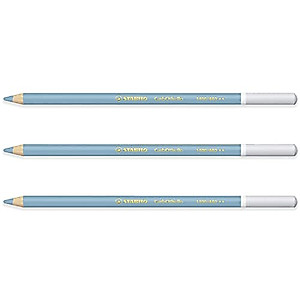 STABILO CarbOthello Pastel Pencils, Pack of 3, Sky Blue (440)