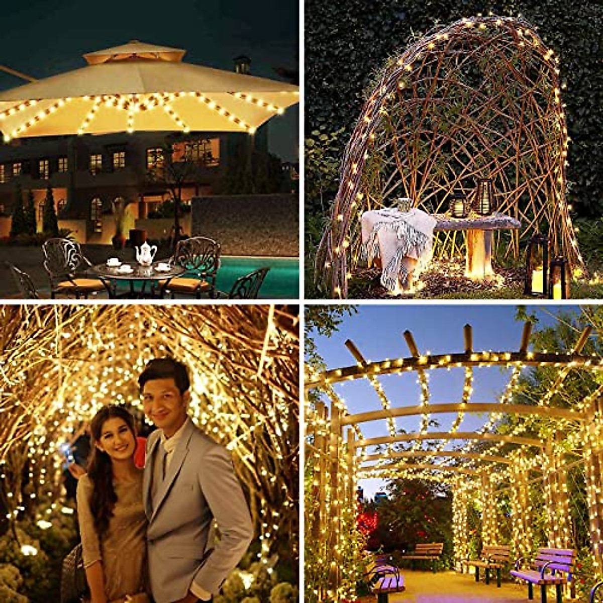 6 Pack Solar String Lights Outdoor Waterproof Total 240FT 720 LED Solar Fairy Lights 8 Modes Copper Wire Twinkle Lights for Patio Yard Trees Garden Christmas Decorations Wedding Party(Warm White)