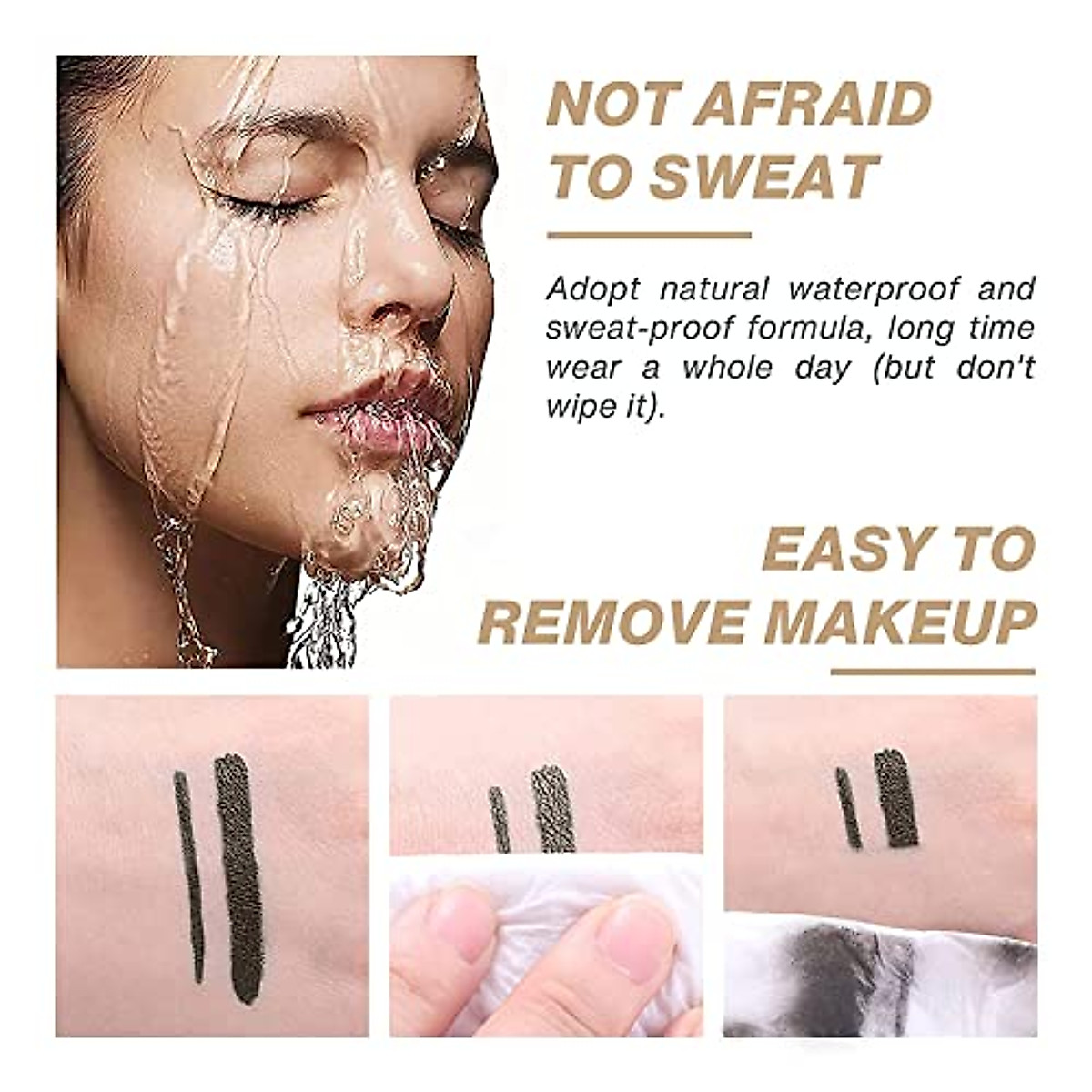 UNIFULL 4 color Gel Eyeliner, Cream Eyeliner Tool Smudge Proof Eyeliner Pencil Matte Black Eyeliner Pencil Tattoo Eyeliner Pen Eyeliner Gel Stick Makeup Eye-liners for Women(4 color)