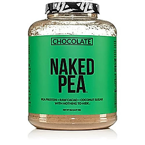 Chocolate Naked Pea Protein - Pea Protein Isolate from North American Farms - 5lb Bulk, Plant Based, Vegetarian & Vegan Protein. Easy to Digest, Non-GMO, Gluten Free, Lactose Free, Soy Free