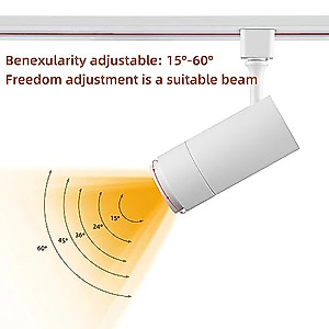 LED Track Lighting Heads Dimmable 24W 5CCT 2700K/3000k/3500k/4000k/5000k,Single Circu H Track Lighting Heads,Zoomable Beam 15° to 60° Ideal for Accent Art and Task Lighting,(3 Pack - White-5CCT)