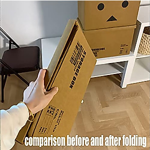 Large Storage Boxes with Lids, Storage Baskets for Shelves, Foldable Organiser Box Baskets,Baskets with Stackable Lid & Handles Collapsible Fabric Bins Home & Office Decorative Storage Box, 2-Pack