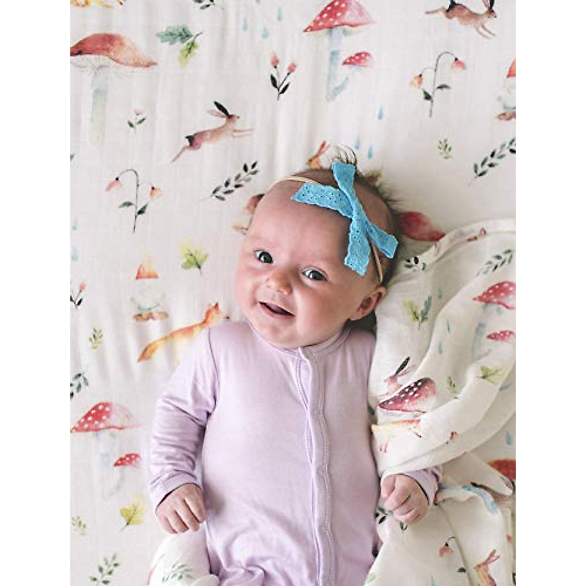 Loulou Lollipop Soft Baby Swaddle Blanket Muslin Wrap Receiving Blanket for Newborn to Toddler Girl and Boy, Large 47” by 47” - Woodland Gnome…