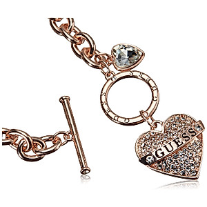 GUESS Women's Toggle Logo Charm Necklace, Rose Gold, One Size