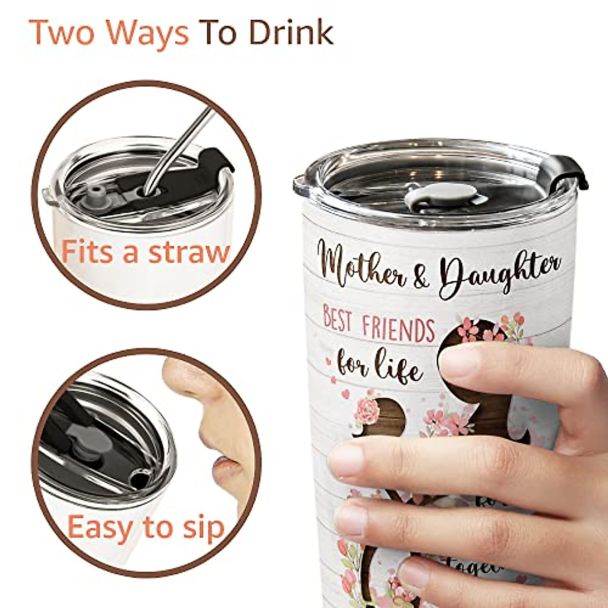 Macorner Gifts Set For Mom & Dad - Stainless Steel Tumbler 20oz For Parents From Daughter - Fathers Day Gift For Dad Mothers Day Gifts For Mom From Daughter - Christmas Gifts For Parents From Daughter