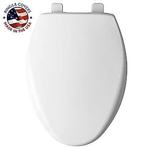 MAYFAIR 18100SL 000 Collins Slow Close Plastic Toilet Seat that will Never Loosen, with Super Grip Bumpers, ELONGATED, Long Lasting Solid Plastic, White