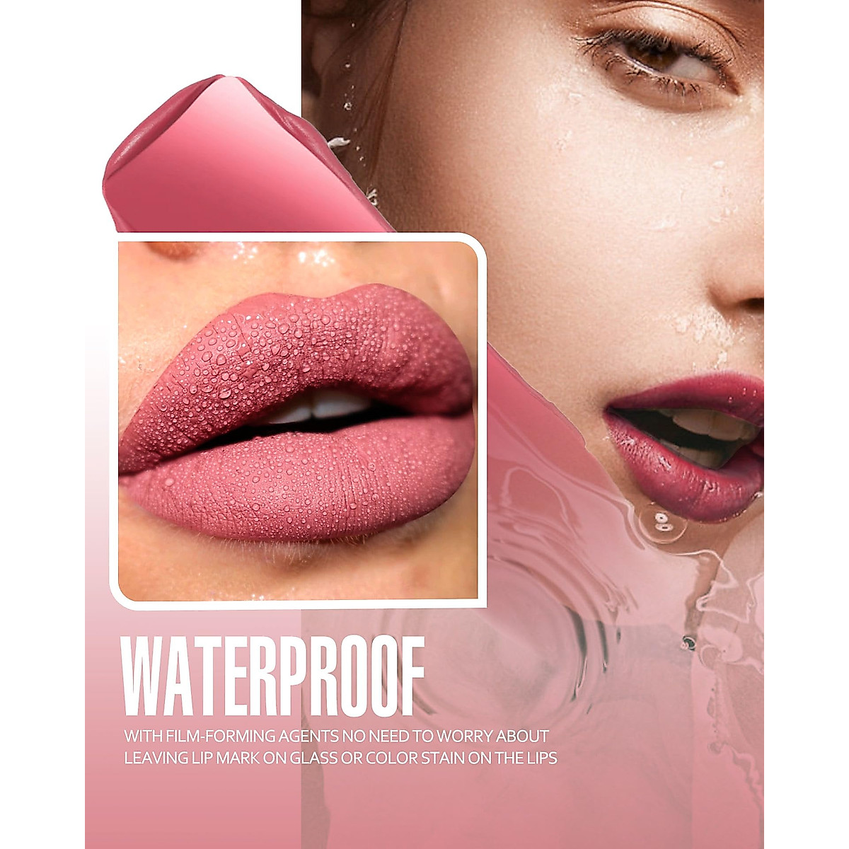 HANLADY Pink Lipstick Matte, Bright Pink Liquid Lipstick Long Lasting for Women, Smudgeproof Lipsticks Color Stay Lip Stain No Transfer No Smear, Vegan & Cruelty-Free (901 Cool Pink)