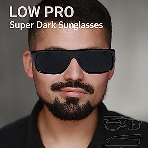 ShadyVEU Basik Eyewear - Super Original Old School Eazy E Gangster Dark Lens Sunglasses, Black