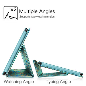 Fintie Folio Case for Amazon Fire HD 10 Tablet (Compatible with 7th and 9th Generations, 2017 and 2019 Releases) - Premium PU Leather Slim Fit Stand Cover with Auto Wake/Sleep, Shades of Blue