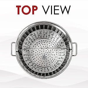 CONCORD Stainless Steel Stock Pot w/Steamer Basket. Cookware great for boiling and steaming (24 Quart)