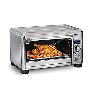 HAMILTON BEACH PROFESSIONAL Digital Convection Countertop Toaster Oven, Large 6-Slice, Temperature Probe, Bake Pan and Broil Rack, Stainless Steel (31240)