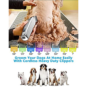 oneisall Dog Grooming Clippers for Thick Heavy Coats,2 Speed Cordless Hair Trimmers with Metal Blade Grooming Kit for Pets Dogs Cats Animals