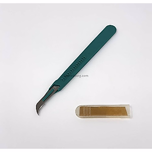 Disposable Scalpels Sterile Surgical Blade Size 12 Stainless Steel with Plastic Handle & Metric Line Individually Foil Wrapped Box of 10