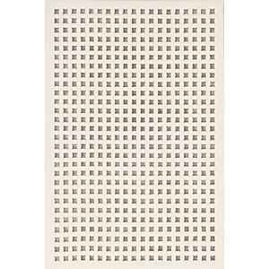 nuLOOM 7' x 9' SuperiorWash Indoor Area Rug, 100% Recycled PET, Machine Washable, Oeko-TEX Certified, Medium Pile, Pet-Friendly, Daleyza Checkered Cream