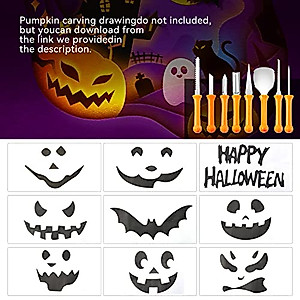 YUET 21PCS Halloween Pumpkin Carving Kit, Professional Sculpting Tools Carving Set, Heavy Duty Stainless Steel, w/Stickers Carrying Bag, for Halloween Decorations Jack-O-Lanterns LED Pumpkin Light