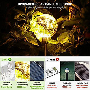 D-MER Solar Garden Lights 2 in One Pack LED Waterproof Landscape Outdoor Yard Pathway Lights for Halloween Christmas Decorations