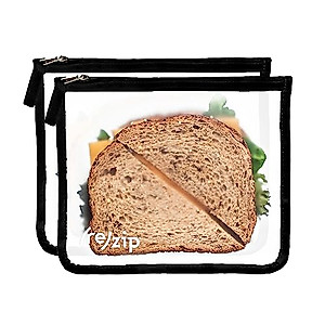 rezip 2-Pack Medium Size Storage Bags | Zippered, Reusable Bags for Travel & Household Storage | BPA-Free, Food Grade, Machine Washable (Black)