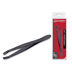 Solingen Professional Line Tweezers, Stainless Steel Tweezer for Face Perfection, Ingrown Face Hair Remover (Pointed Flat Tip)