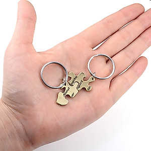 Top Plaza 5 Pcs BFF Best Friend Keychain Friendship Family Keychains Matching Puzzle Keyring Set -“Always together never apart Maybe in distance but never at heart”
