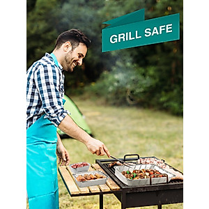 NEEBAKE 35 Pack 9x13 Disposable Aluminum Pans - Large-Aluminum-Foil-Pans-Half-Size-Tin-Foil-Baking-Pans-Heavy-Duty-Steam-Table-Tin-Trays-Containers-for-Prepping-Food-Cooking-Roasting-Heating