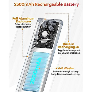 65 LED Under Cabinet Lights 2 Packs, 3 Color Temperatures Dimmable Motion Sensor Closet Lights, 2500mAh Rechargeable Under Counter Lights, Wireless Night Lights for Drawer, Wardrobe, Kitchen, Hallway