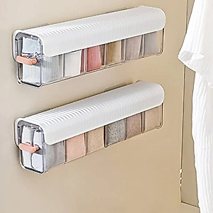 Closet Organizer, Wall mounted underwear storage box (IVORY WHITE)