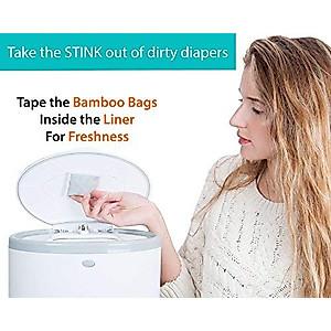 4 Pack Diaper Refill Liners - Compatible with Dekor CLASSIC Regular Size Pail- Disposable Diaper Pail Liners Hold Up To 2000 Diapers – Baby Scented Refills with Bamboo Charcoal Smell Eliminator Bags