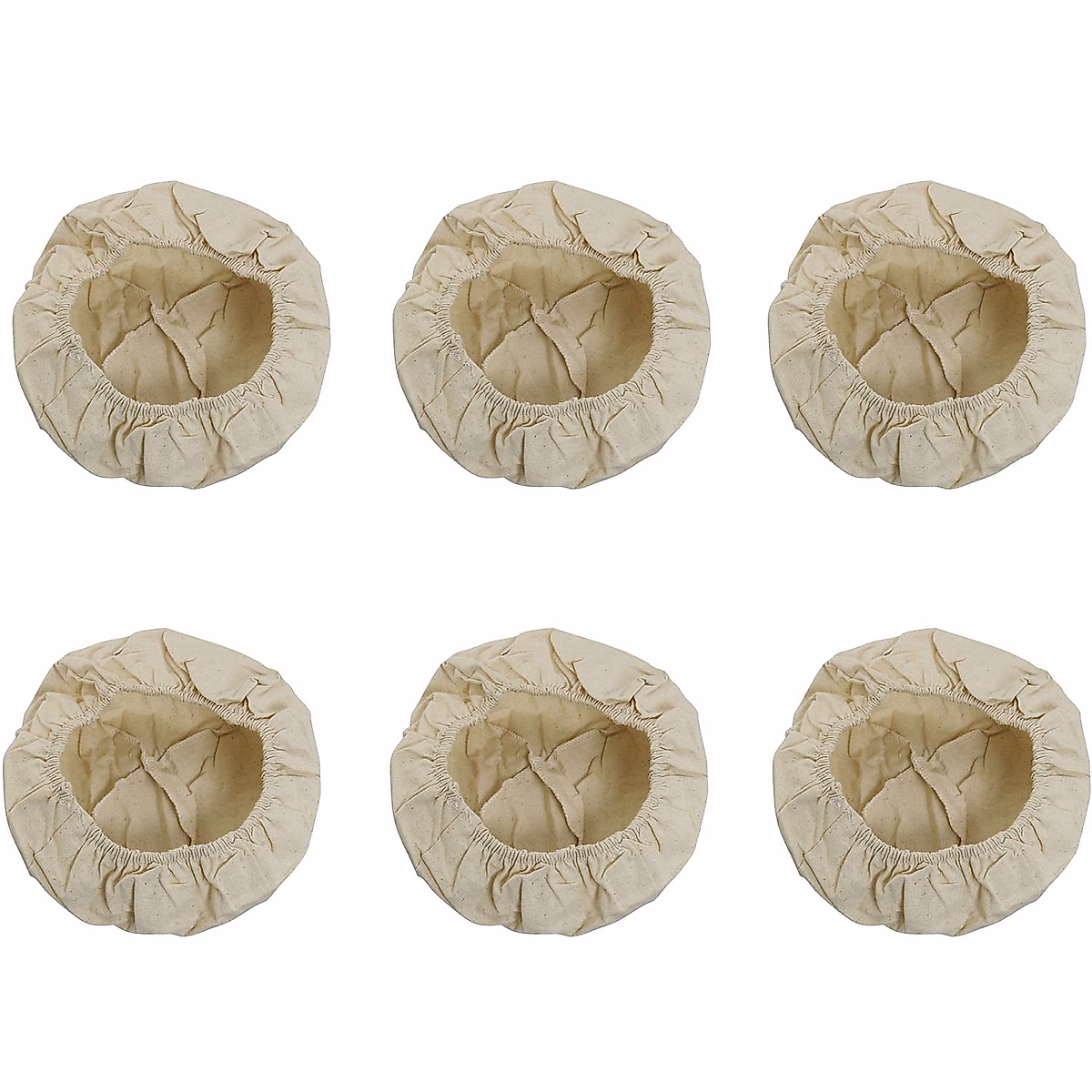 XGNG 6PCS Rattan Baking Dough Basket Cover Natural Rattan Banneton Proofing Cloth Round Bread Proofing Basket Cloth Liner