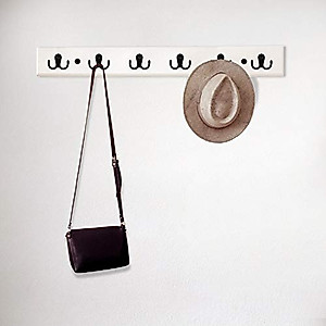 BEIUTAO 21Pcs Black Coat Hooks Wall-Mounted, Mini Black Hooks for Hanging with 42 Screws, Wall Hooks Used for Storage of Scarves, Bags, Towels, Keys, Hats, and Cookware.