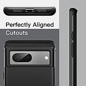 JETech Heavy Shockproof Case for Google Pixel 7, Dual Layer Rugged Protective Phone Cover with Shock-Absorption (Black)