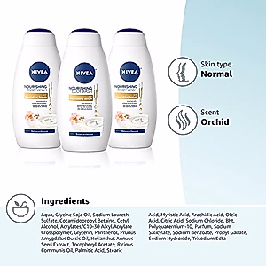 Nivea Nourishing Botanical Blossom Body Wash, Pack of 3, 20 Fl Oz Bottles