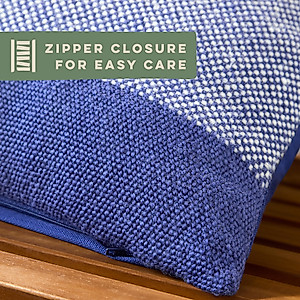 TOWN & COUNTRY TERRA Alara Indoor/Outdoor Decorative Pillow, 20"x20", Blue/Ivory