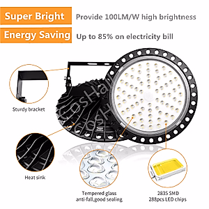 UFO LED High Bay Lights 300W 10 Packs,Super Bright 30000LM High Bay LED Shop Lights,6500K Daylight High Bay LED Lights,Waterproof High Bay Lighting,LED High Bay Light for Factory Warehouse Workshop