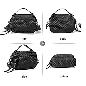 Small Crossbody Purses for Women PU Leather Quilted Cross Body Bag and Satchel Handbags with Top Handle
